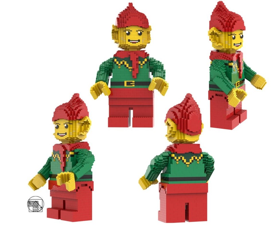 LEGO MOC Maxi figure Elf with red hat by Bricksculpture.net ...