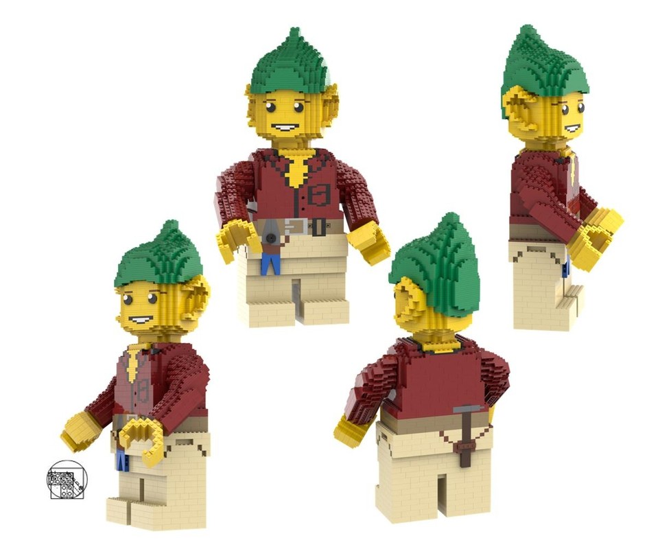 LEGO MOC Maxi figure elf with dark red shirt by Bricksculpture.net ...