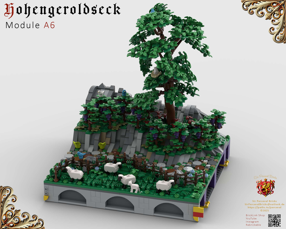 LEGO MOC A6 Castle Hohengeroldseck - Landscape, vines & sheep pasture ...