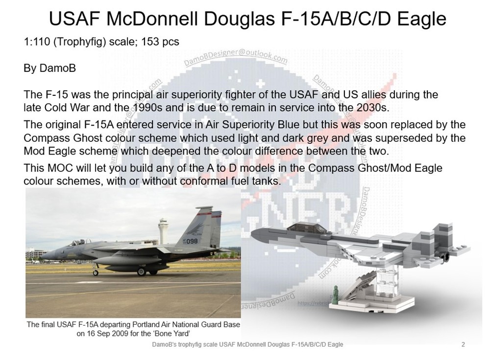 Lego Moc Usaf Mcdonnell Douglas F 15 Eagle By Damob Rebrickable