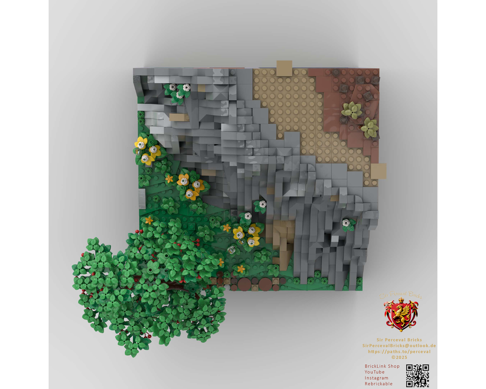 Lego Moc C6 Castle Hohengeroldseck Landscape With Cherry Tree Castle