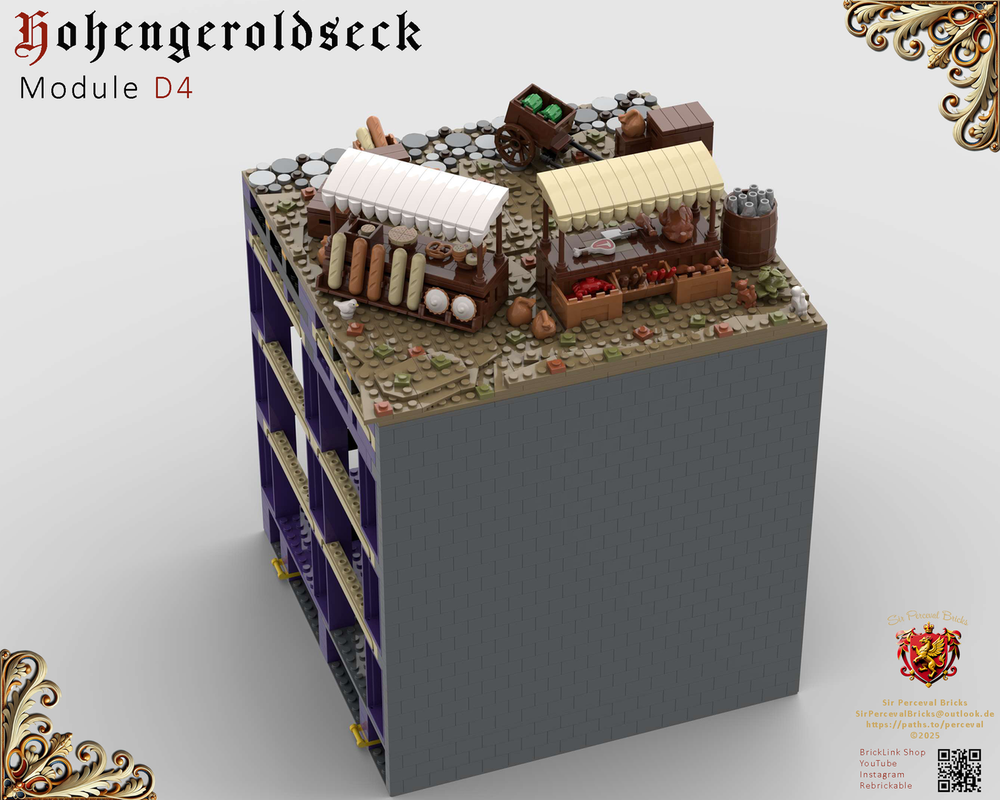 LEGO MOC D4 Castle Hohengeroldseck - Market stall in the courtyard ...