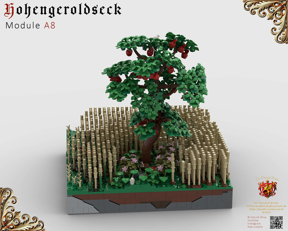 LEGO MOC A8 Castle Hohengeroldseck - Apple tree & grain field ...