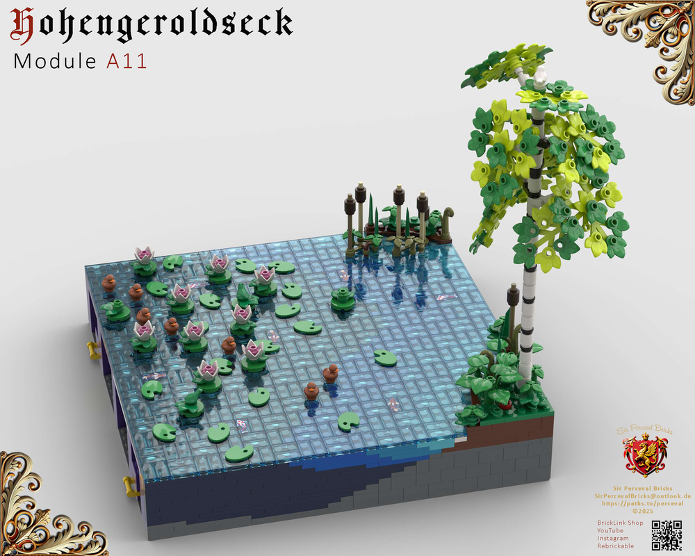 LEGO MOC A11 Castle Hohengeroldseck - Lake with water lilies (Landscape ...