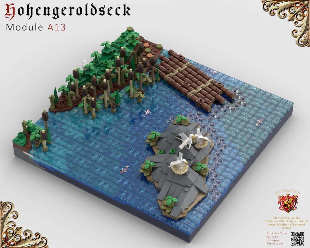 LEGO MOC A13 Castle Hohengeroldseck - Rivers, rocks & raft (Landscape ...