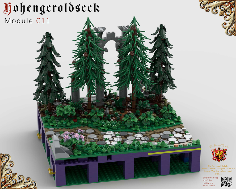 LEGO MOC C11 Castle Hohengeroldseck - Path by the forest & ruins ...