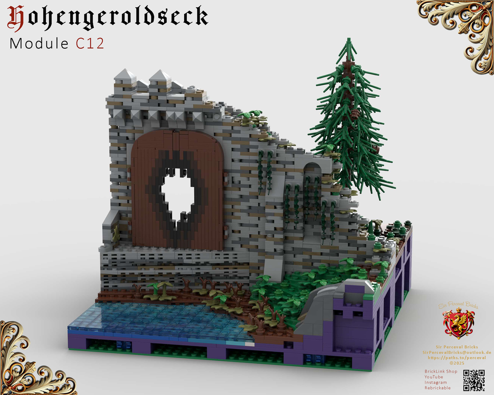LEGO MOC C12 Castle Hohengeroldseck - Gate ruins at the river ...