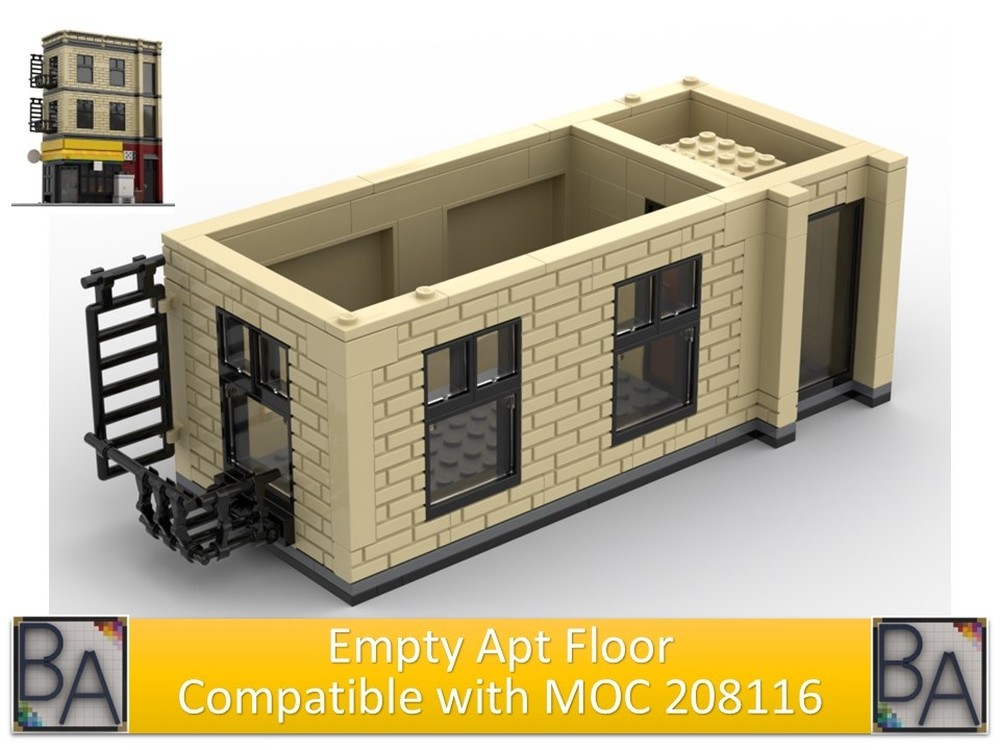 LEGO MOC-208439 Empty Apt Floor - Compatible with MOC 208116 by Brick ...