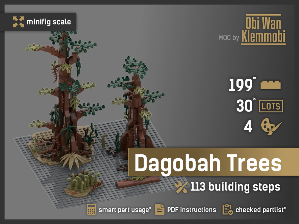 LEGO MOC Dagobah Swamp Trees by obiwanklemmobi | Rebrickable - Build ...