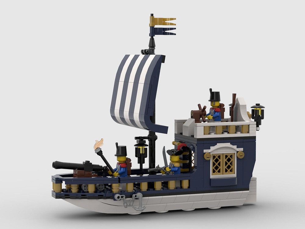 LEGO MOC Blue Imperial Sailboat by Lacike82 | Rebrickable - Build with LEGO