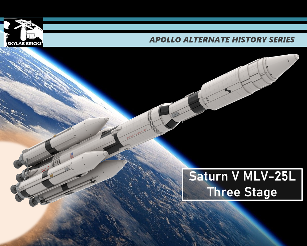 LEGO MOC-208704 Saturn V MLV-25L Three Stage by SkylabBricks ...