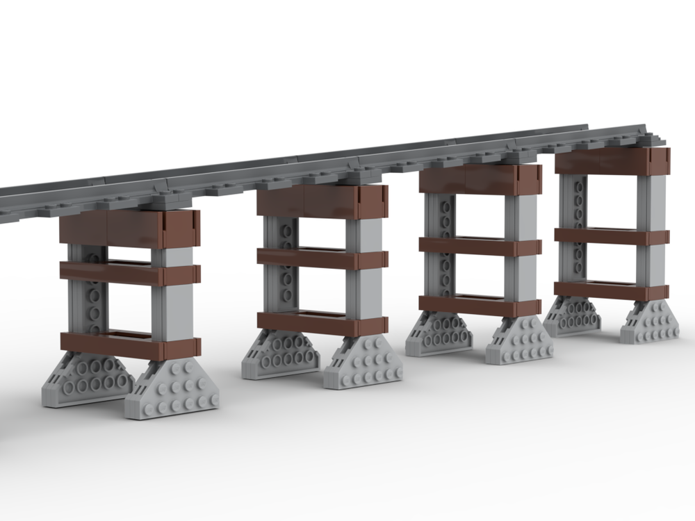 LEGO MOC Train tracks pillars for slope by Ptchnk | Rebrickable - Build ...