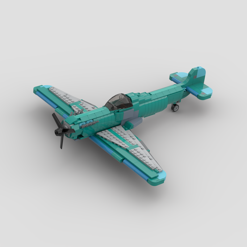 LEGO MOC Blue Supermarine Spitfire, WW2 by Pakaru.builds | Rebrickable ...