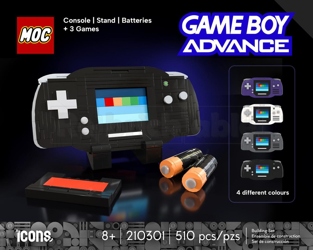 LEGO MOC Nintendo Game Boy Advance — Black by skyfox2k | Rebrickable - Build with LEGO