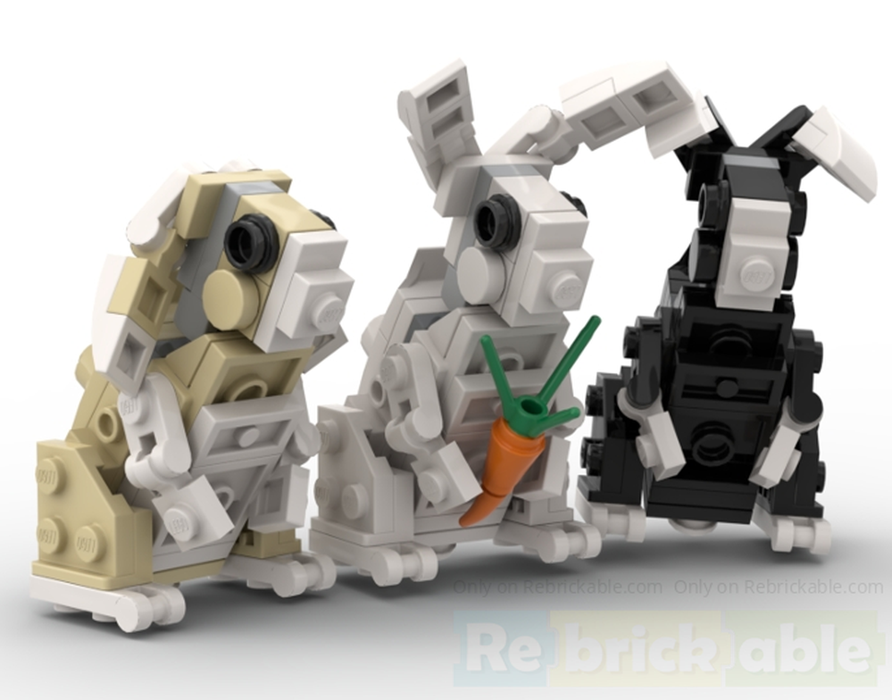LEGO MOC Standing rabbits by RapidCheetah | Rebrickable - Build with LEGO