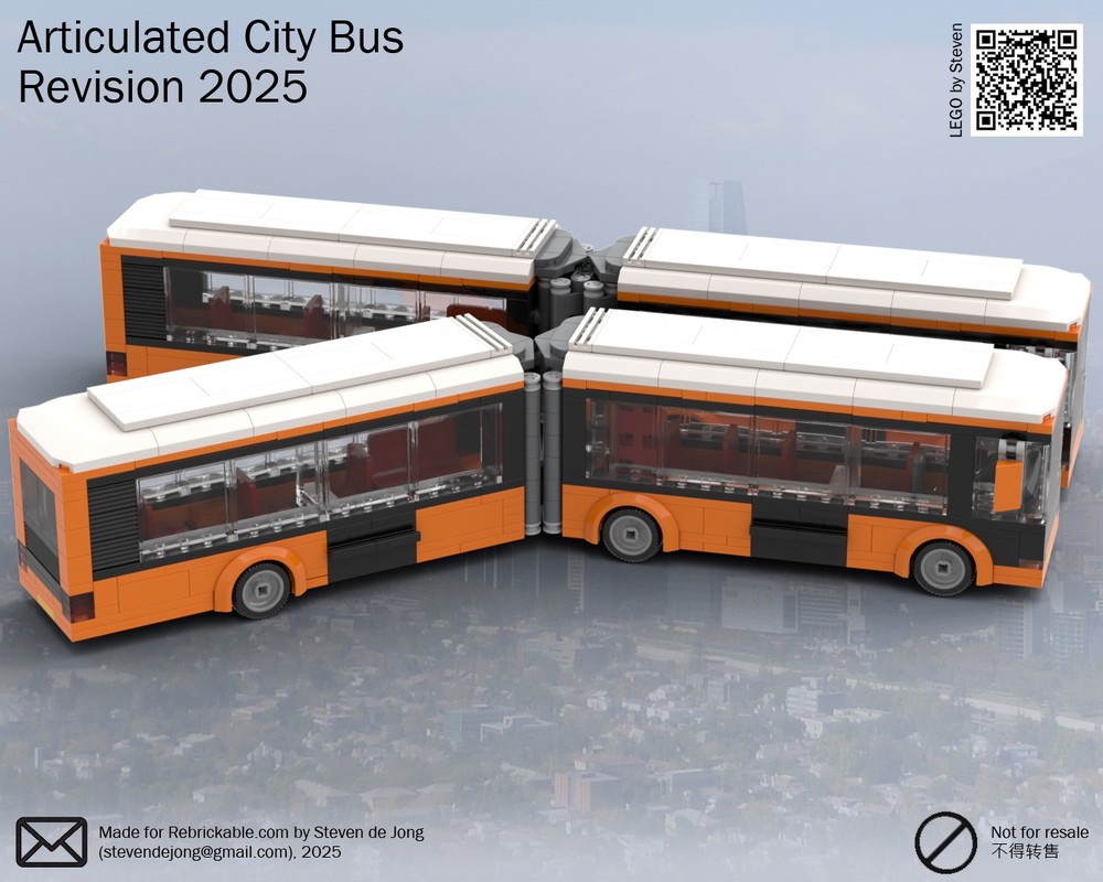 LEGO MOC-209111 Articulated Bus (City, Orange, 2025 Revision) by ...