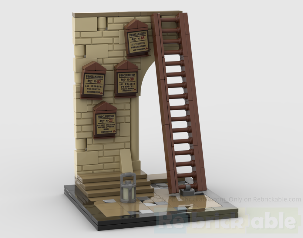 LEGO MOC Argus Filch Proclamation wall mini dioramma by DonLeenders ...