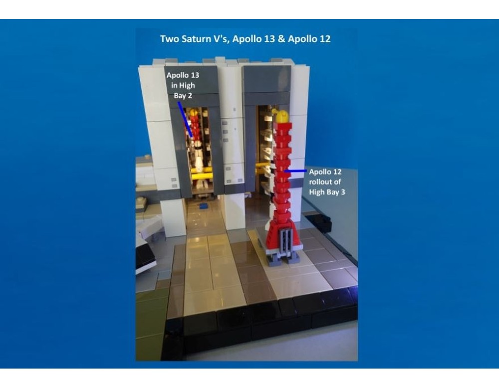 LEGO MOC Vehicle Assembly Building (VAB) Apollo 13 Stacking & Apollo 12 ...