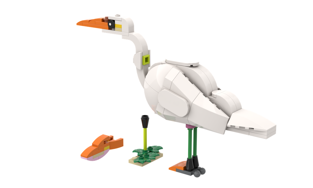 LEGO MOC Great Egret by Jappelsap98 | Rebrickable - Build with LEGO
