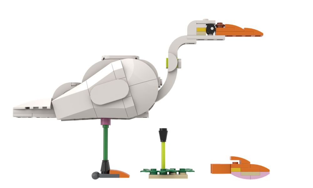 LEGO MOC Great Egret by Jappelsap98 | Rebrickable - Build with LEGO
