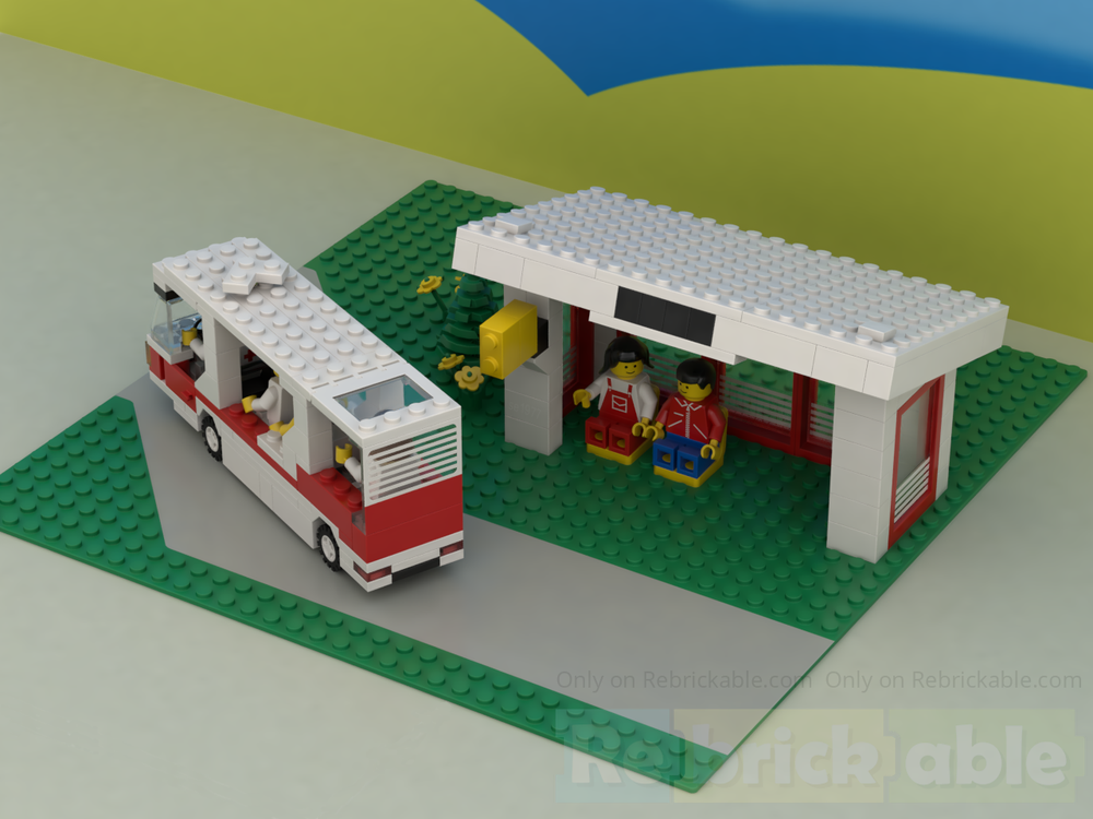 LEGO MOC 6380 Bus with bus stop by se1977 | Rebrickable - Build with LEGO