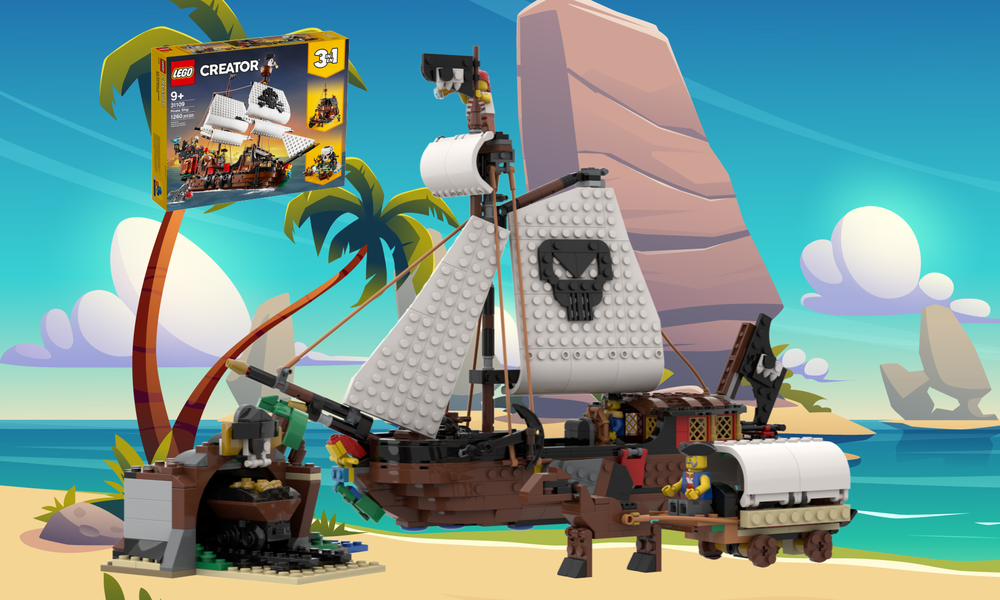 LEGO MOC Pirate Sloop and Treasure Mine by Jappelsap98 | Rebrickable ...