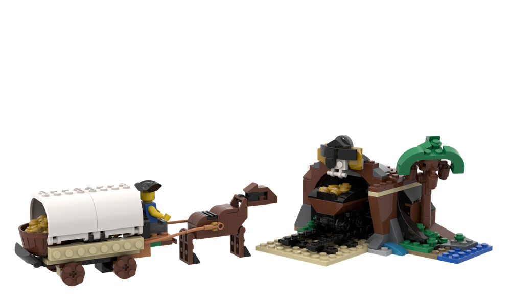 LEGO MOC Pirate Sloop and Treasure Mine by Jappelsap98 | Rebrickable ...