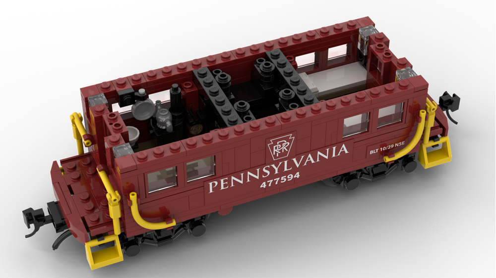 Lego Moc Prr N5e Caboose By Yellowlxf Rebrickable Build With Lego
