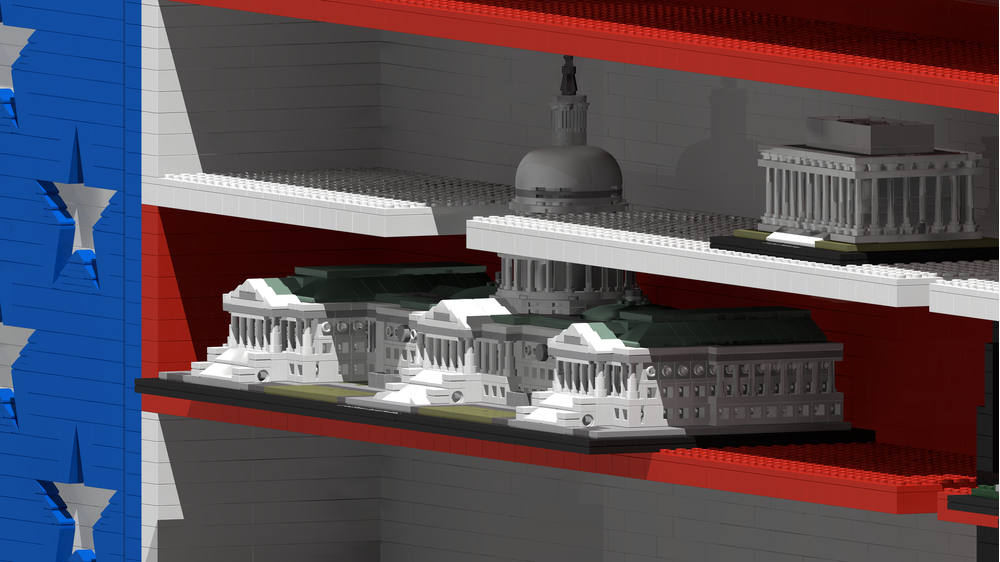 Lego Moc Giant Usa Flag 3d Shelf By Hawkfan08 Rebrickable Build