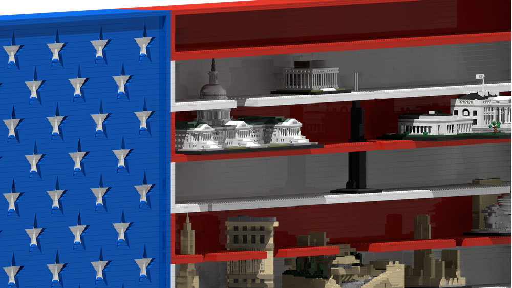 LEGO MOC-209535 Giant USA Flag 3D Shelf by hawkfan08 | Rebrickable ...