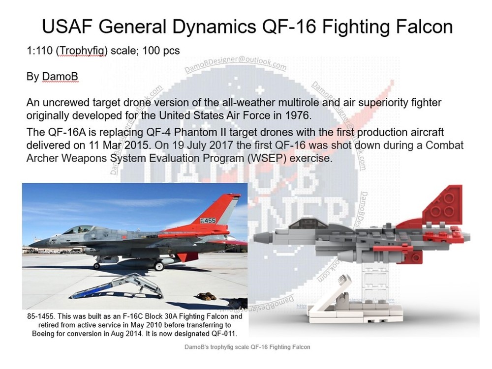 LEGO MOC USAF General Dynamics QF-16 target drone by DamoB ...