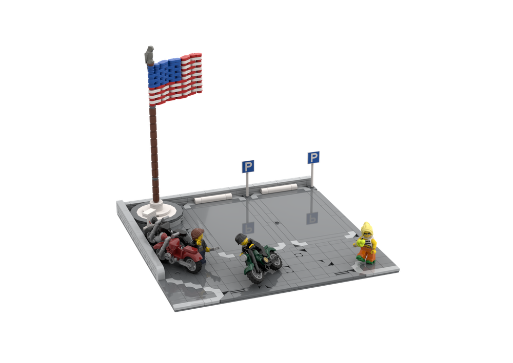 LEGO MOC "Town Hall" Add On - Carpark with National Flag (FREE) by ...