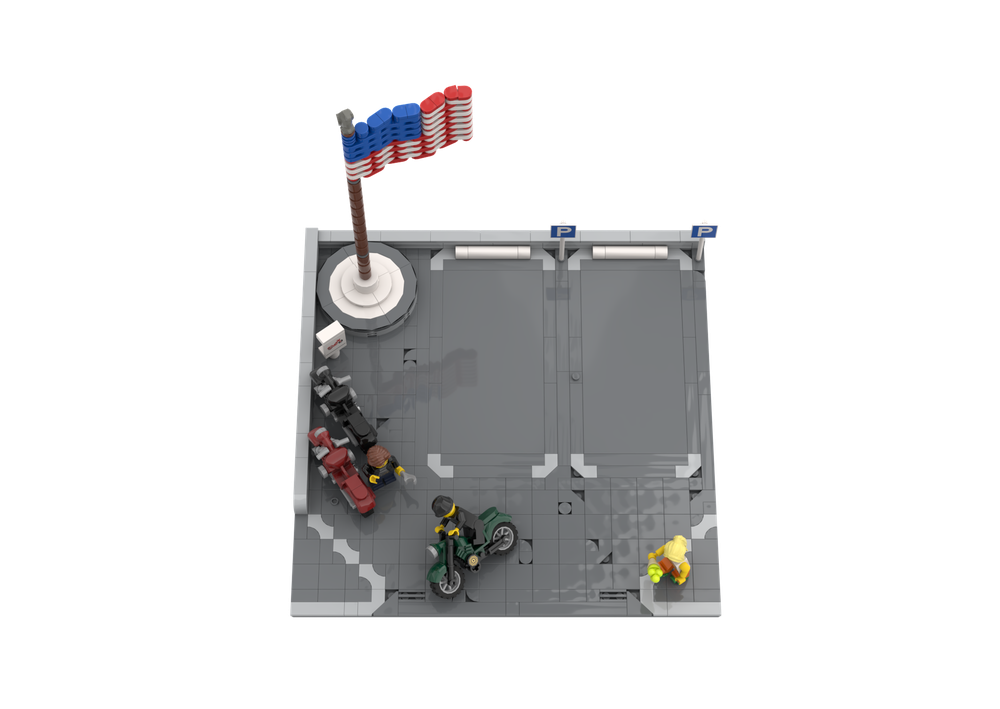 LEGO MOC "Town Hall" Add On - Carpark with National Flag (FREE) by ...
