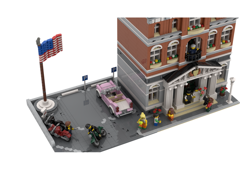 LEGO MOC "Town Hall" Add On - Carpark with National Flag (FREE) by ...