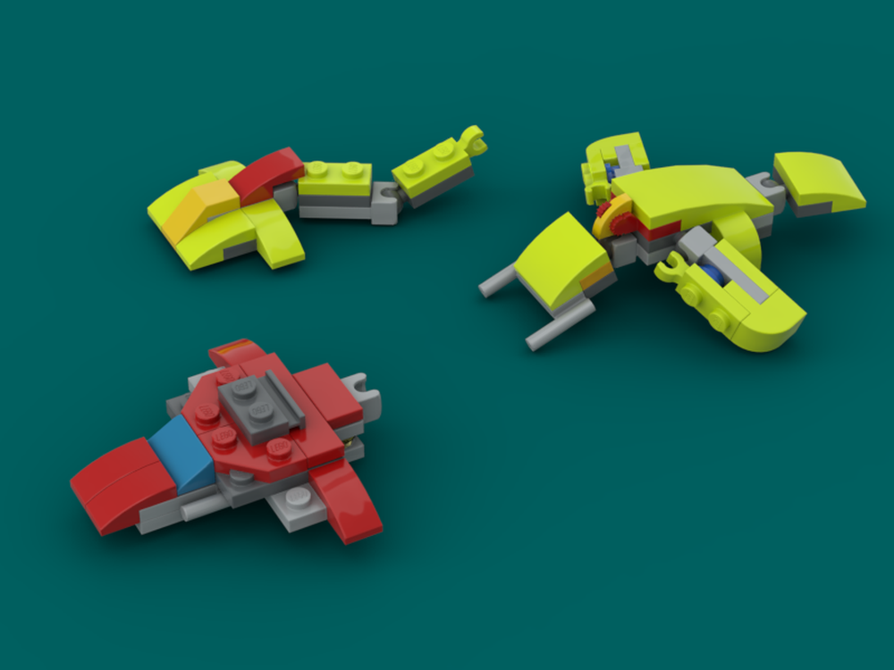 LEGO MOC Star realms Blob Fighter, Blob Destroyer and Cult Recycle Bot ...