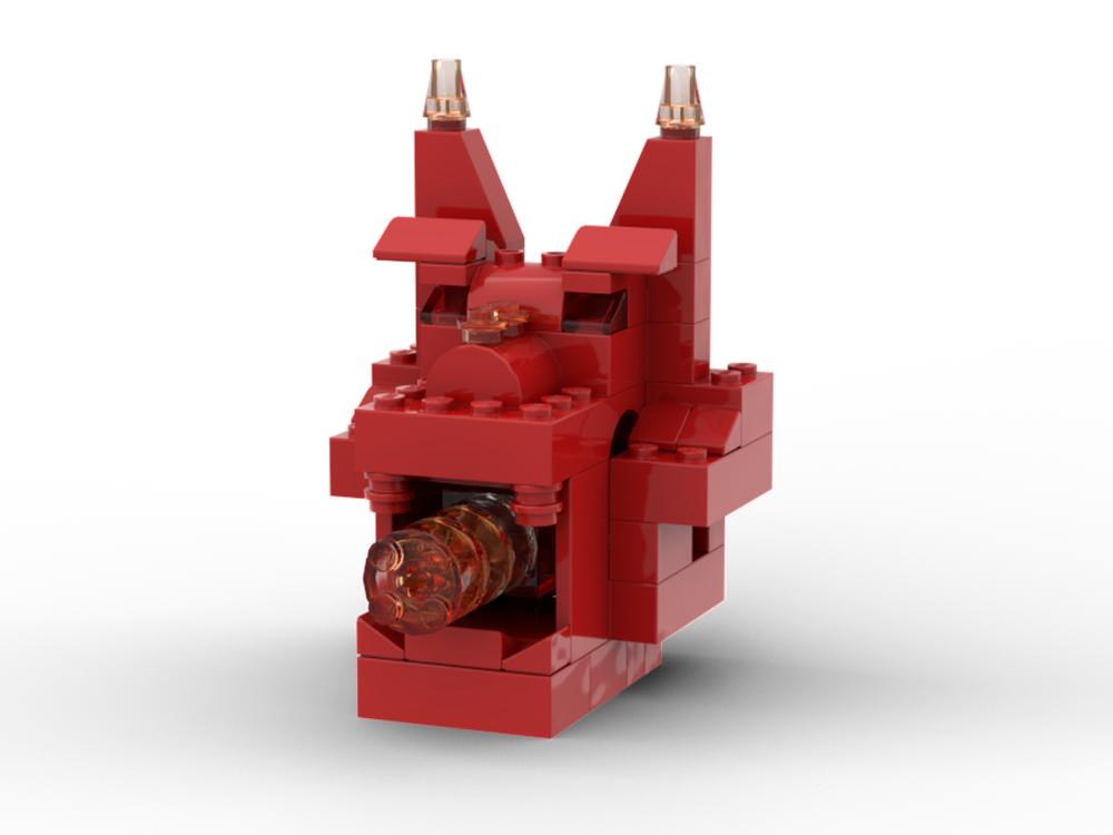 LEGO MOC Fire Breathing Red Dragon Head by SayWhatSteve | Rebrickable ...