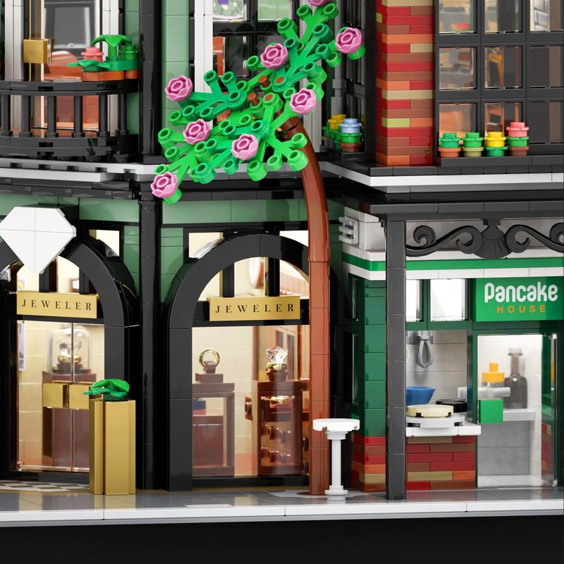 LEGO MOC-210128 Townhouse with Jeweler and Pancake House by PriBri ...