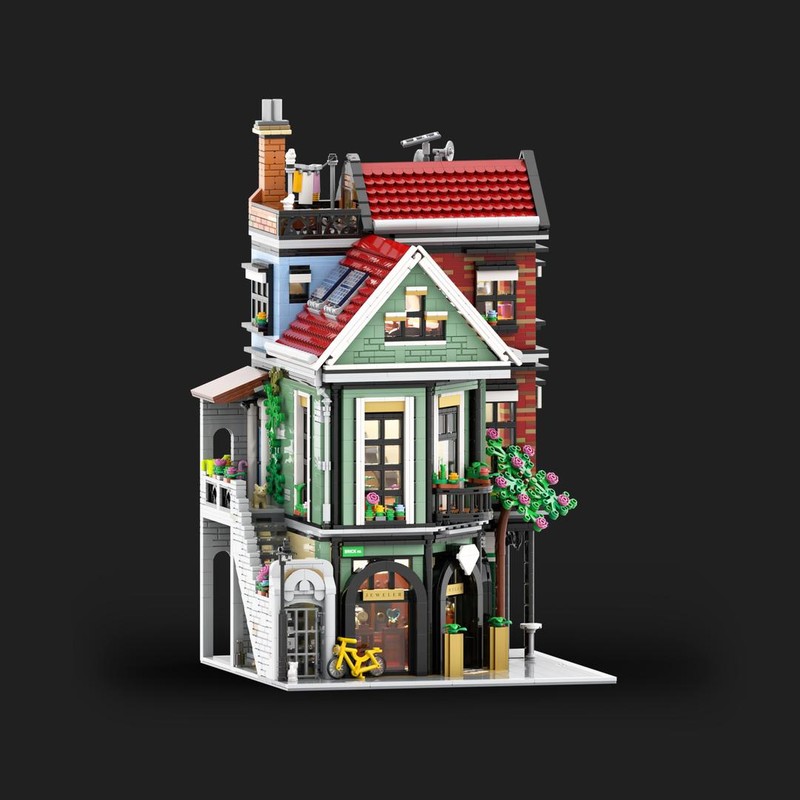 LEGO MOC-210128 Townhouse with Jeweler and Pancake House by PriBri ...