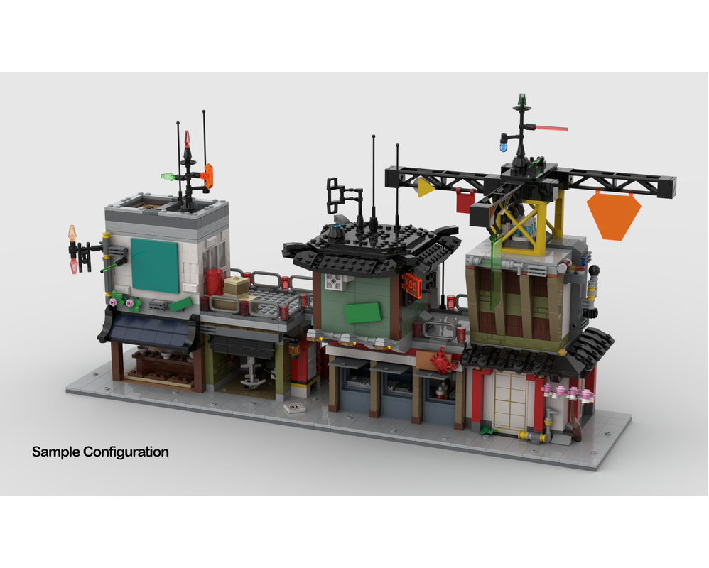 LEGO MOC Modular Cyberpunk City - Shrimp Shack and Shady Shop by ...