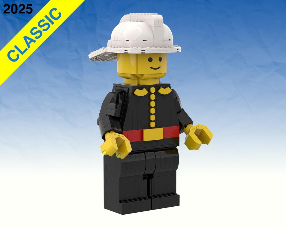 LEGO MOC Upscaled Classic Fire - Firefighter with White Fire Helmet by ...