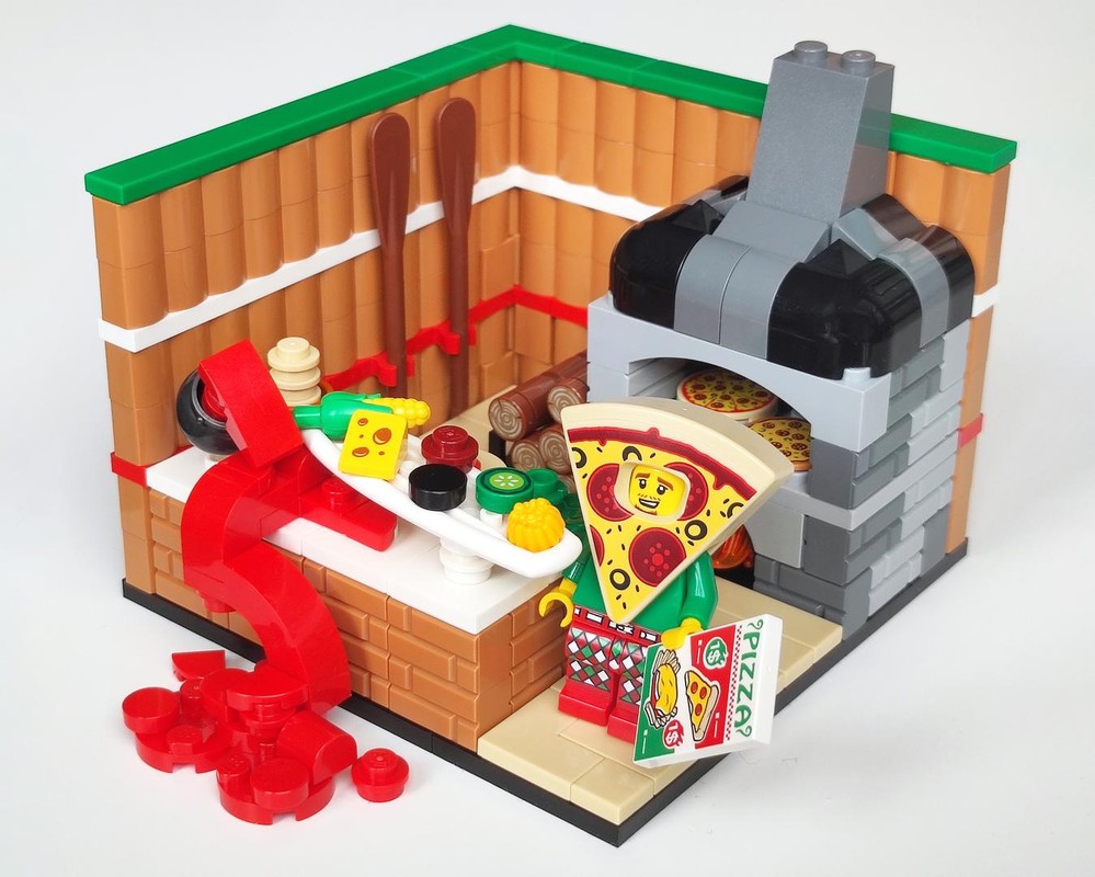 LEGO MOC Pizza Costume Guy Vignette by brickuba | Rebrickable - Build ...