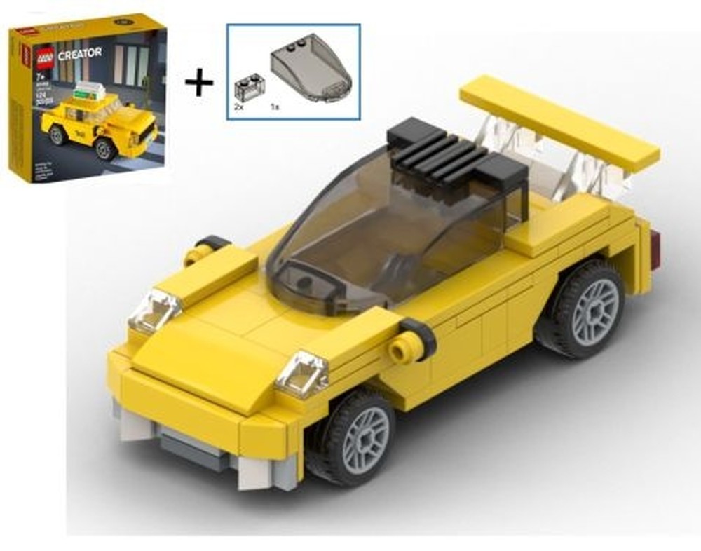 LEGO MOC-210557 yellow car - used part 40468 +3 parts by MadonnA ...