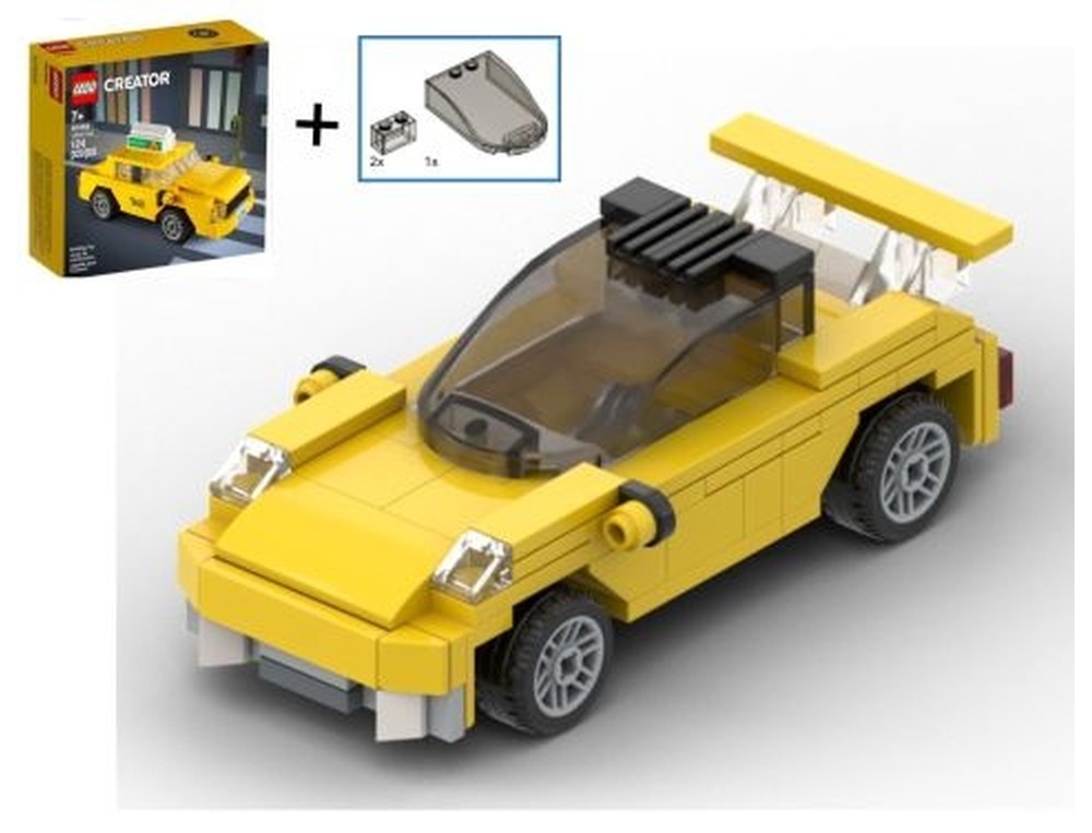 LEGO MOC yellow car - used part 40468 +3 parts by MadonnA | Rebrickable ...