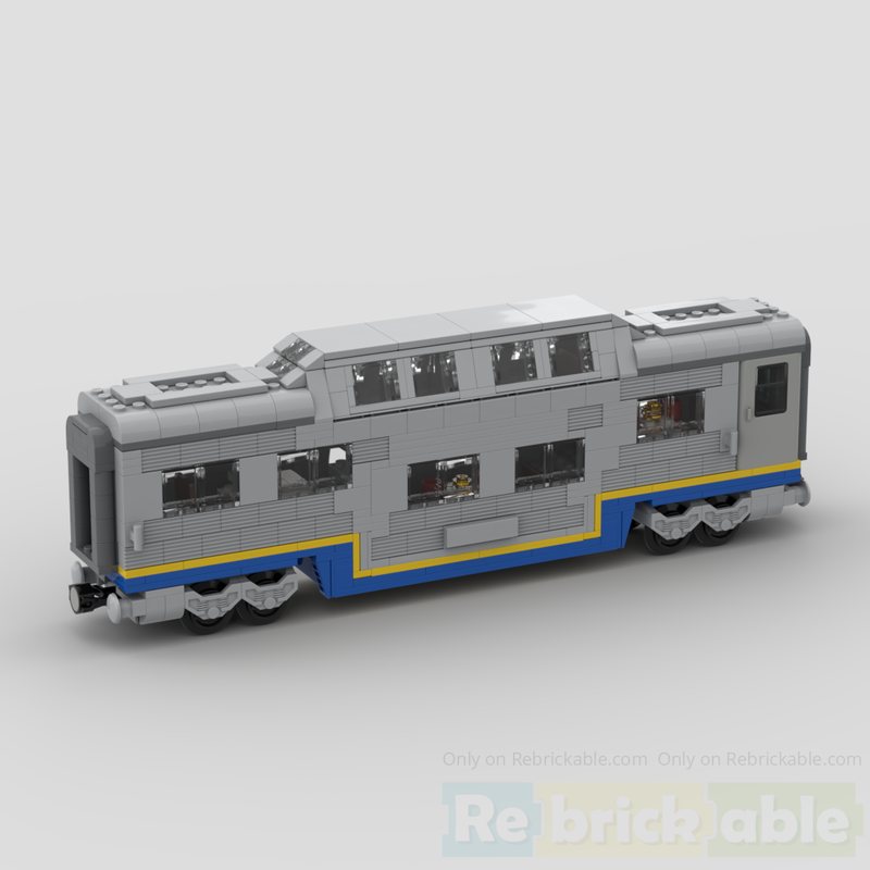 LEGO MOC-210613 Santa fe double decker canopy passanger train car by ...