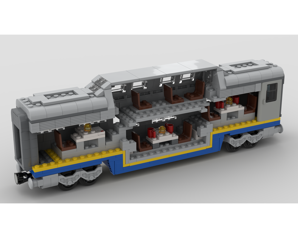 LEGO MOC Santa fe double decker canopy passanger train car by josszo ...