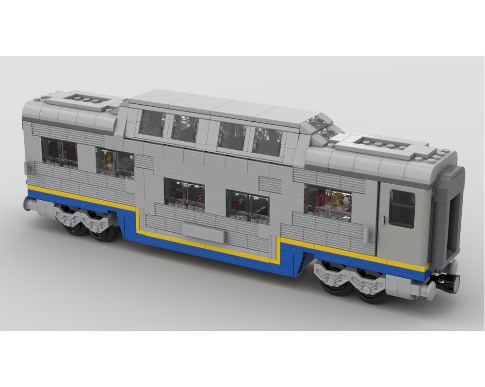 Lego Moc Santa Fe Double Decker Canopy Passanger Train Car By Josszo