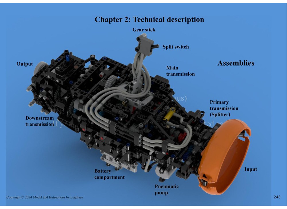 LEGO MOC Authentic realistic 16-speed double H heavy-duty truck gearbox ...