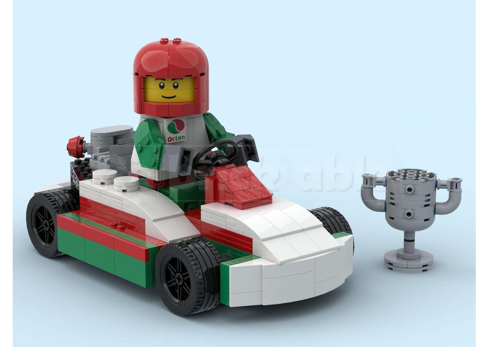 LEGO MOC 3:1 up-scaled Racing Driver Mini Figure with Kart by williweb ...