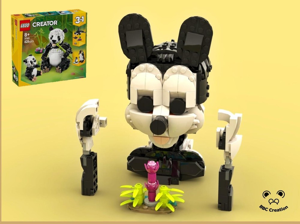 LEGO MOC Monochrome Mickey Mouse Bust by bbchai | Rebrickable - Build ...