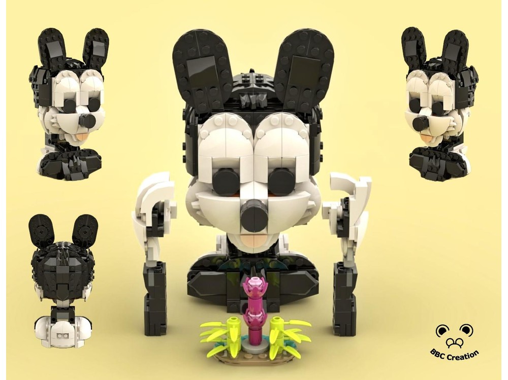 LEGO MOC-211083 Monochrome Mickey Mouse Bust by bbchai | Rebrickable ...